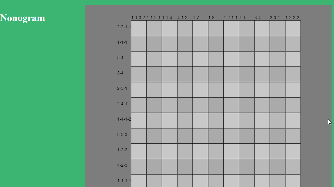 Simple Nonogram Puzzle Game In Javascript Free Source Code Sourcecodester